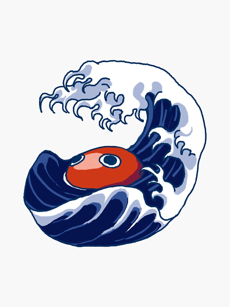 "Cursed Octopus in Great Wave" Sticker for Sale by getozewtwo | Redbubble