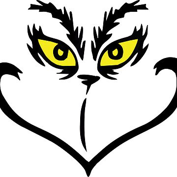 "The Grinch Smiley Face" Sticker for Sale by MellowManatees | Redbubble