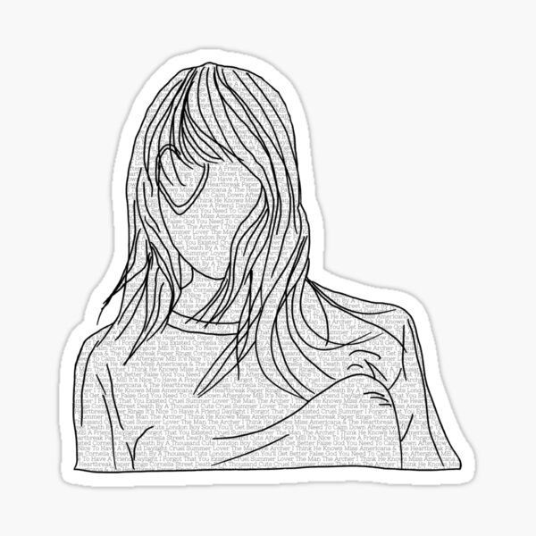 "Taylor Swift Lover Album Outline With Songs" Sticker for Sale by ...