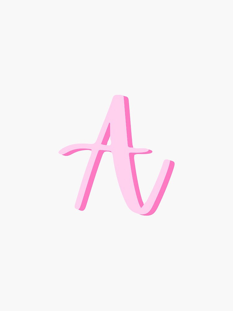 "Letter A pink transparent initial" Sticker for Sale by bdreger | Redbubble