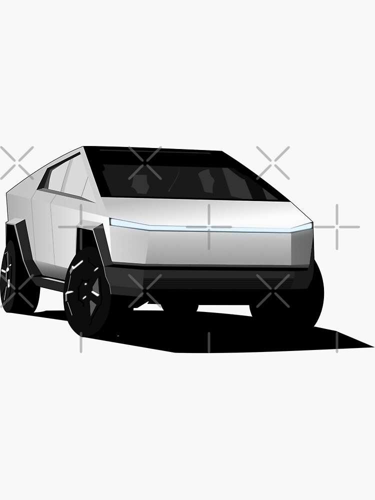 "Tesla Cybertruck Minimalistic" Sticker for Sale by DoemaZ | Redbubble