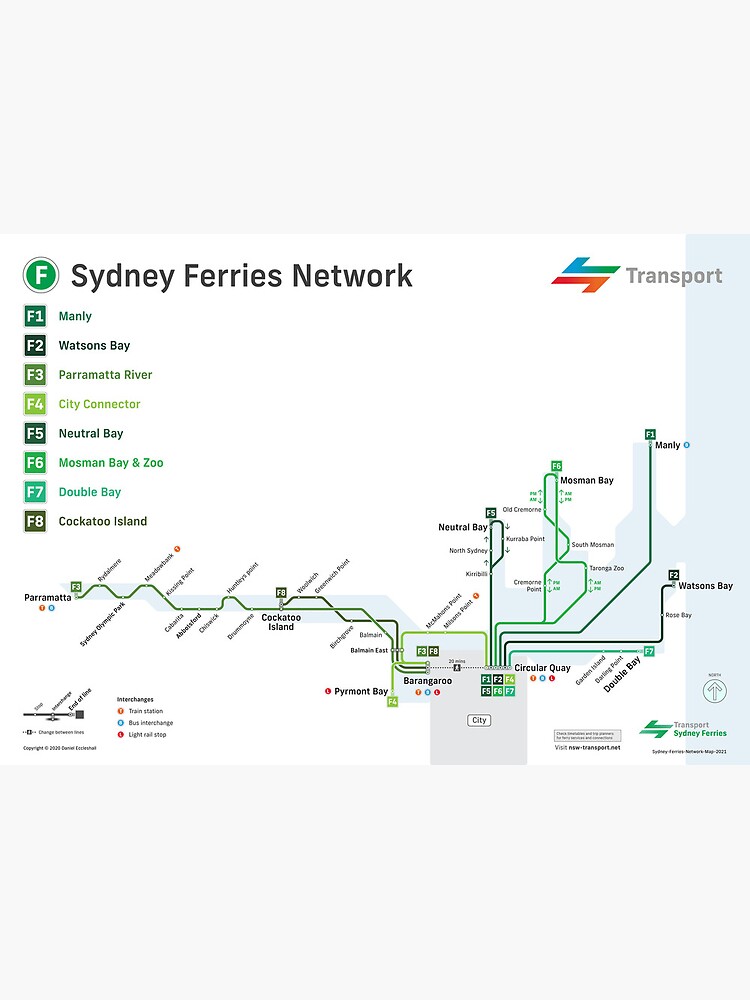 "Sydney Ferries Map" Art Print for Sale by woodenorigami | Redbubble