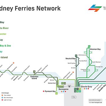 "Sydney Ferries Map" Sticker for Sale by woodenorigami | Redbubble