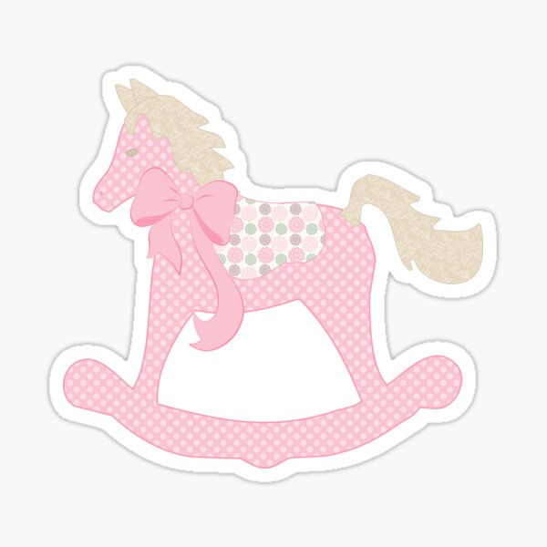 "Pink Patchwork Rocking Horse" Sticker by Designedwithtlc | Redbubble