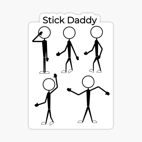 "Stick Daddy Stick Men" Sticker by OfferHeat | Redbubble