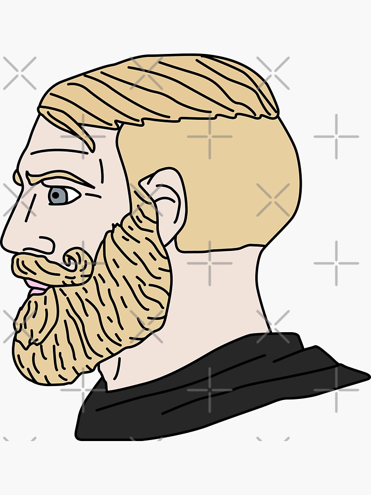 "Chad meme" Sticker for Sale by Vector-Sunset | Redbubble