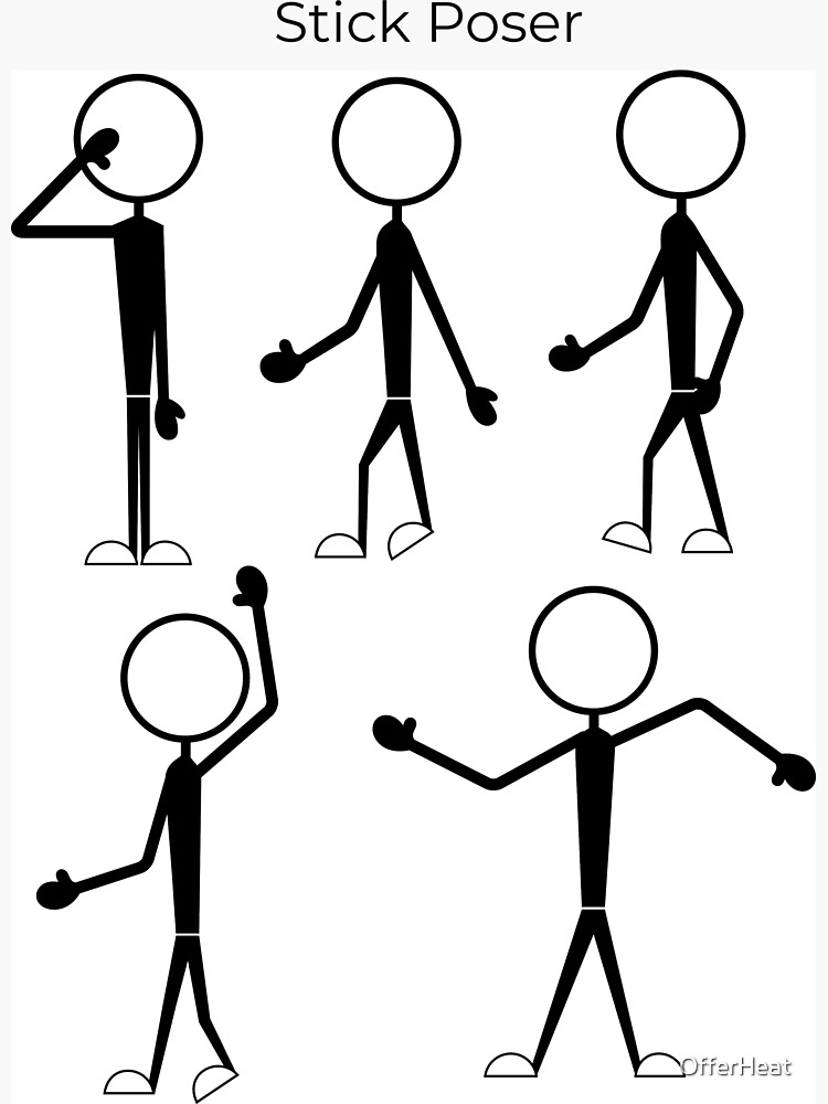 "Stick Poser Stick Men" Sticker for Sale by OfferHeat | Redbubble