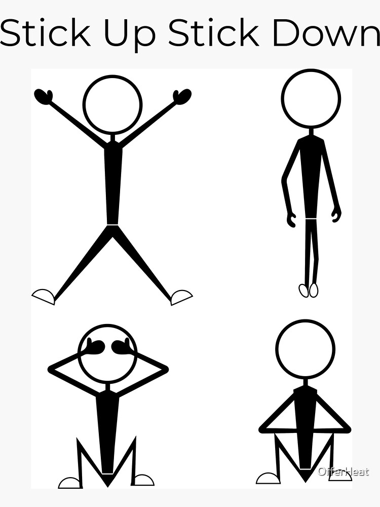 "Stick Up Stick Down Stick Men Exercise" Sticker for Sale by OfferHeat ...