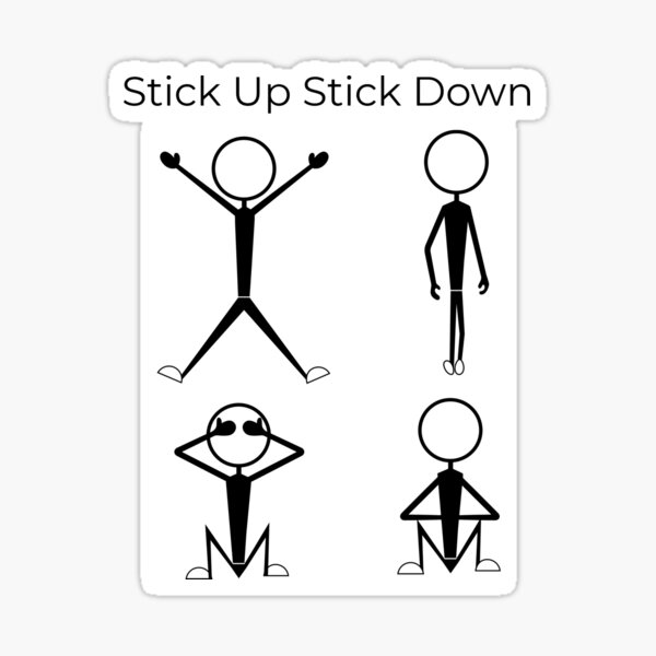 "Stick Up Stick Down Stick Men Exercise" Sticker for Sale by OfferHeat ...
