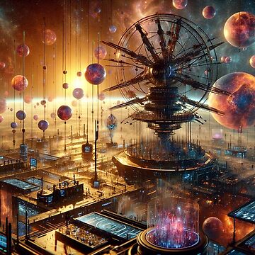 "Galactic Empires: A Vibrant Space Civilization Artwork" Sticker for ...