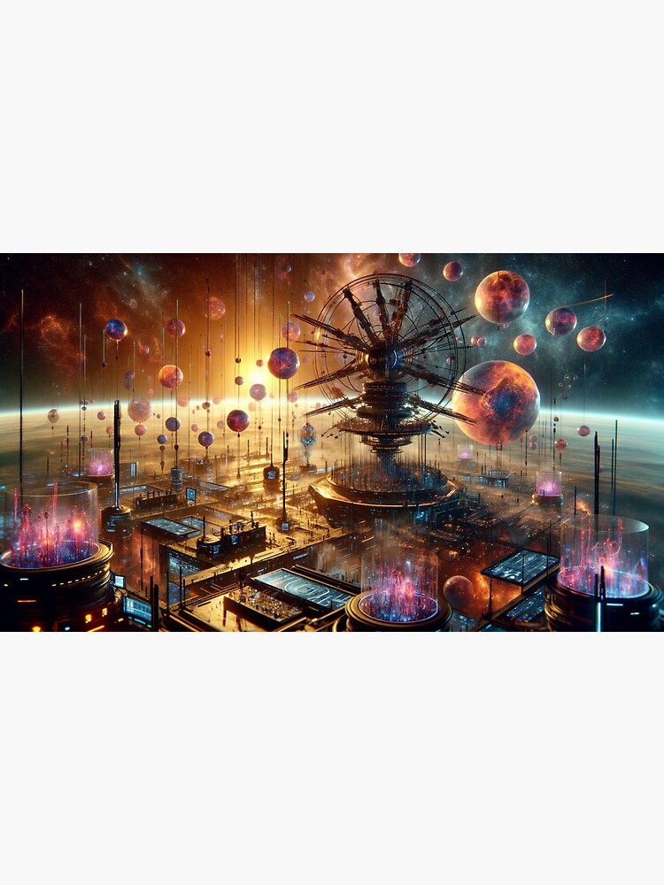 "Galactic Empires: A Vibrant Space Civilization Artwork" Sticker for ...