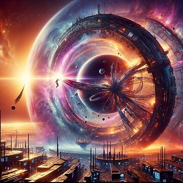 "Galactic Empires: A Vibrant Space Civilization Artwork" Sticker for ...