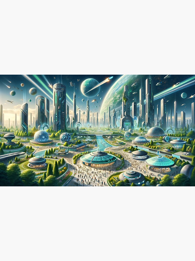 "Galactic Empires: A Vibrant Space Civilization Artwork" Sticker for ...