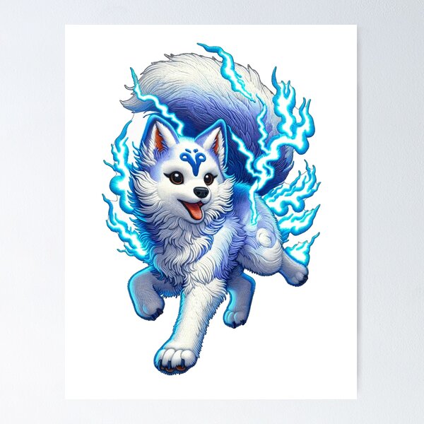 "Japanese Legend Raiju Shapeshifting Cryptid Wolf Dog" Poster for Sale ...