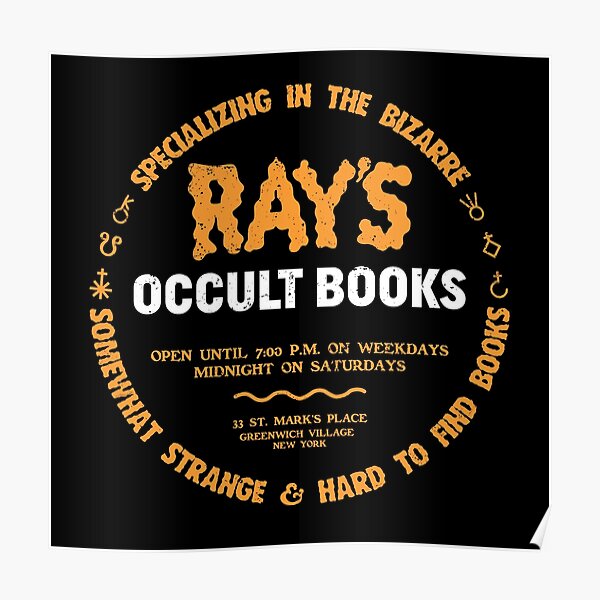 "Ray's Occult Books New York Coaster" Poster by Purakushi | Redbubble