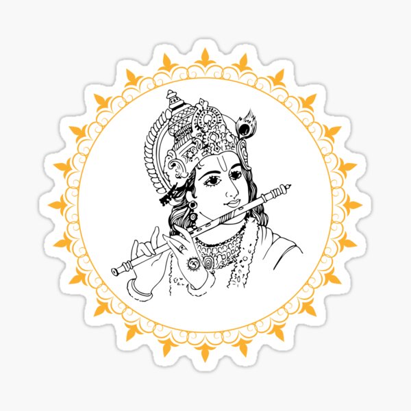 "Shree Krishna " Sticker for Sale by RadheGovinda | Redbubble