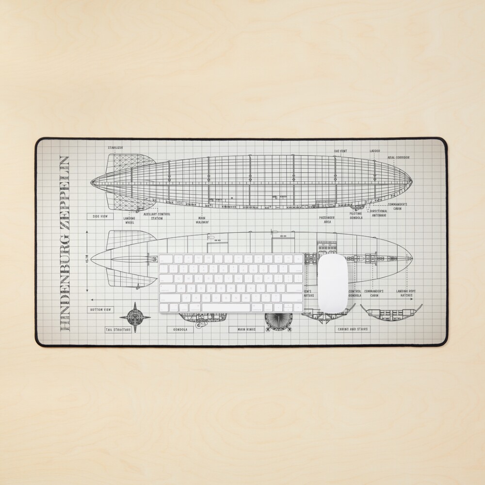 Poster for Sale mit "Hindenburg Zeppelin (Light Ivory Version)" von ...