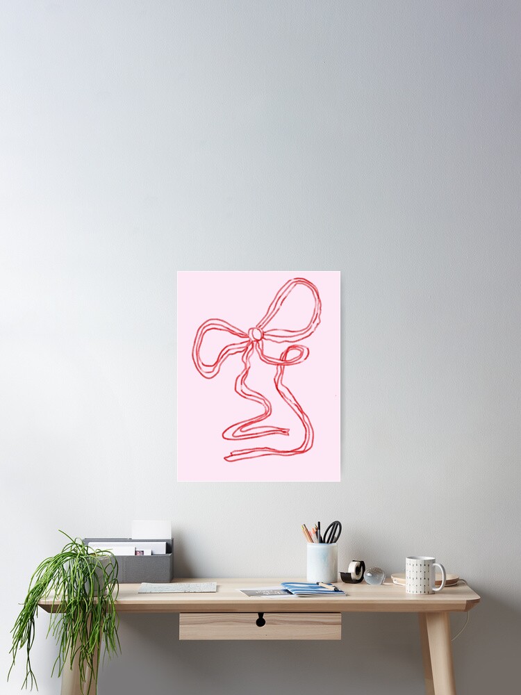 "Pink & red ribbon bow" Poster for Sale by designsbycloudy | Redbubble