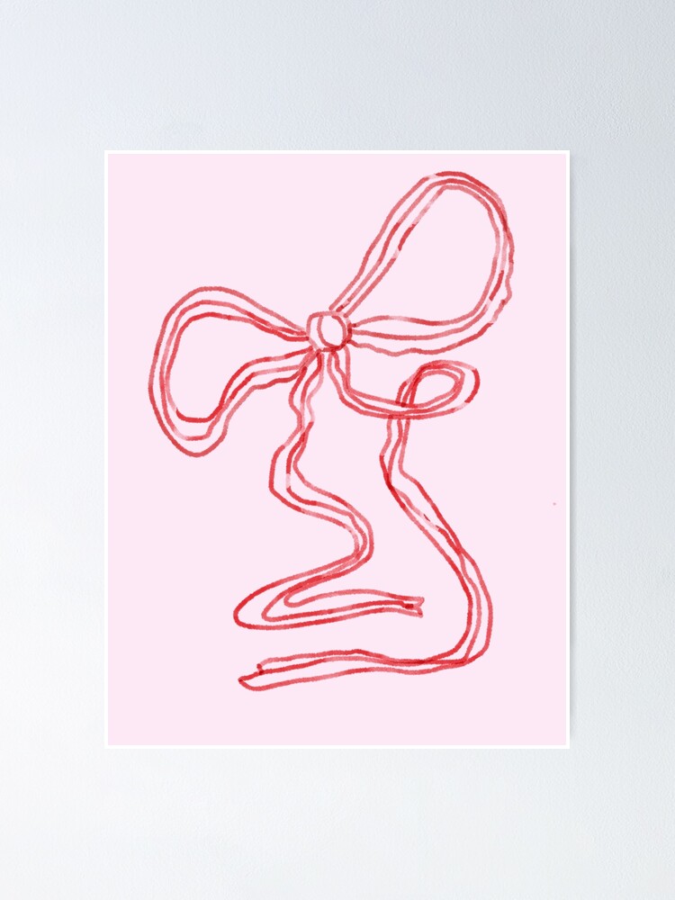 "Pink & red ribbon bow" Poster for Sale by designsbycloudy | Redbubble