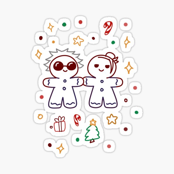 "Gojo x Geto Gingerbread man cookies" Sticker for Sale by Angellinx3 ...