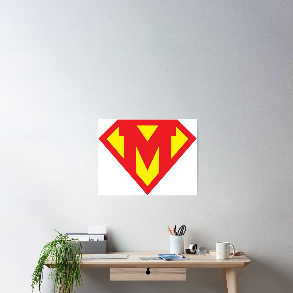 "Letter M Superhero Symbol" Poster for Sale by elvindantes | Redbubble