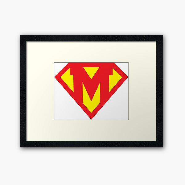 "Letter M Superhero Symbol" Framed Art Print for Sale by elvindantes ...