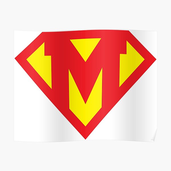 "Letter M Superhero Symbol" Poster for Sale by elvindantes | Redbubble