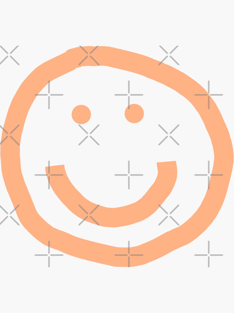 "Peach Fuzz Smiley Face Pantone Color of the Year 2024" Sticker for ...