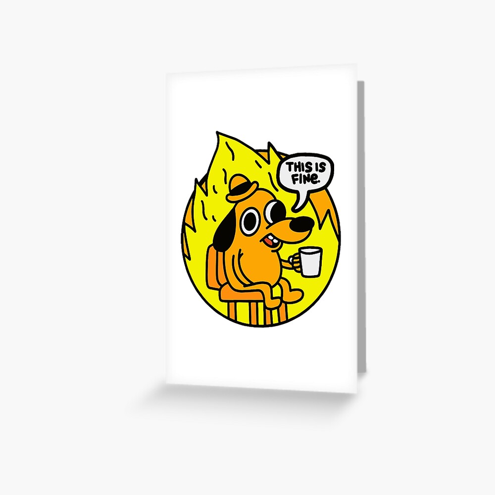 "This is Fine Funny Meme" Sticker for Sale by FanElite | Redbubble