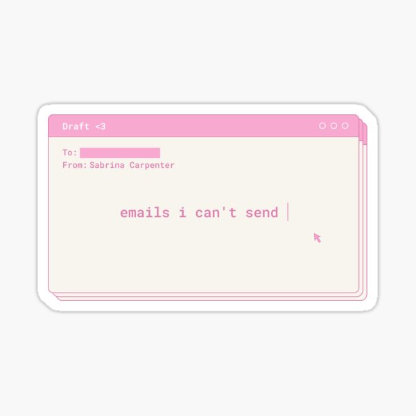 "emails I can't send" Sticker for Sale by liminalmood | Redbubble