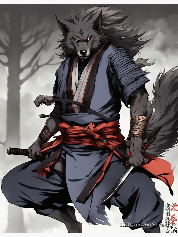 "Werewolf Samurai Anime Style Art Print" Sticker for Sale by Stylex19 ...