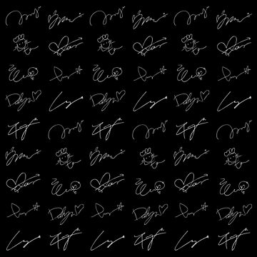 "Twice signature pattern (White)" Sticker by SappyYellowCR | Redbubble