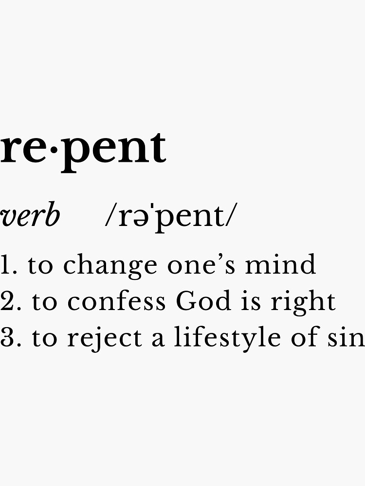 "Definition of Repent" Sticker for Sale by GospelWork | Redbubble