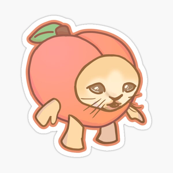 "Happy cat peach meme" Sticker for Sale by Thiago Godinho | Redbubble