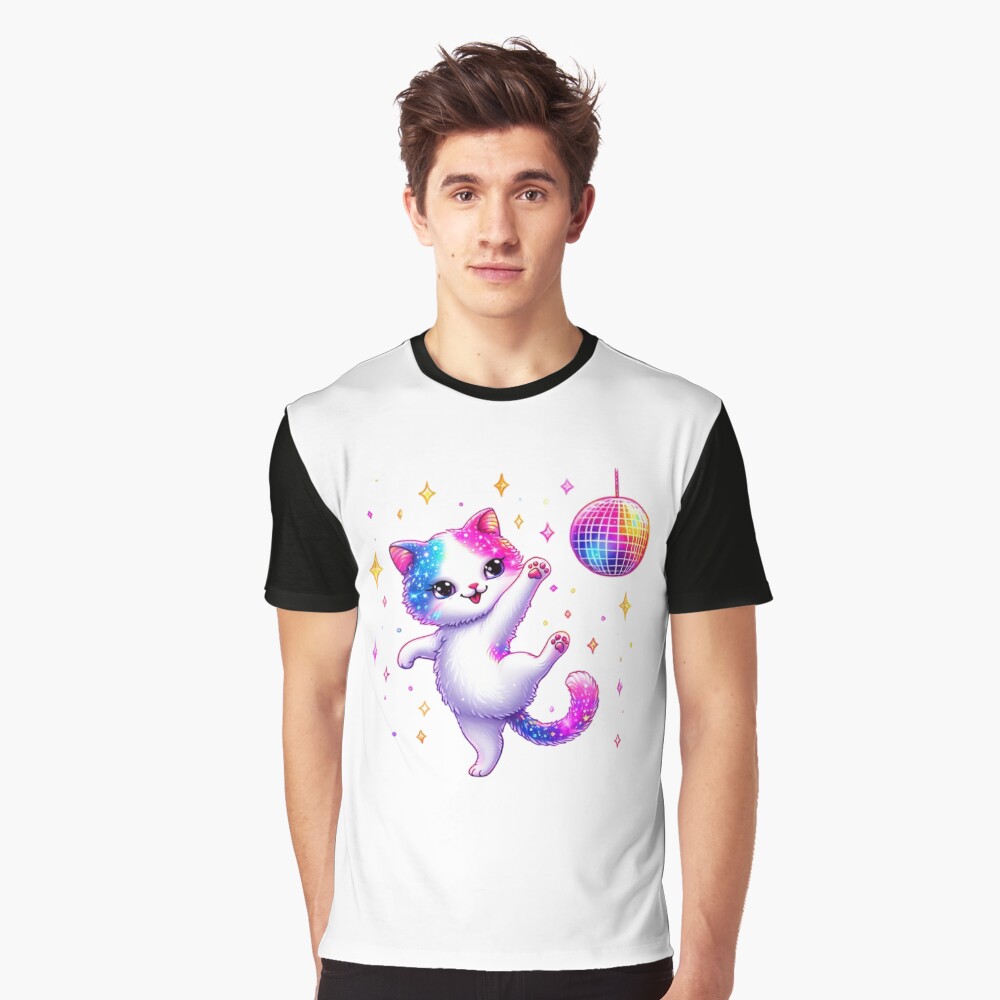 "Colorful Dancing Disco Kitty" Sticker for Sale by AssortedWonders ...