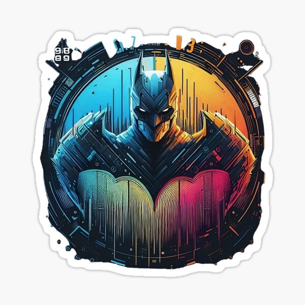 "Dynamic Vigilance: A Colorful Tribute to Batman" Sticker for Sale by ...