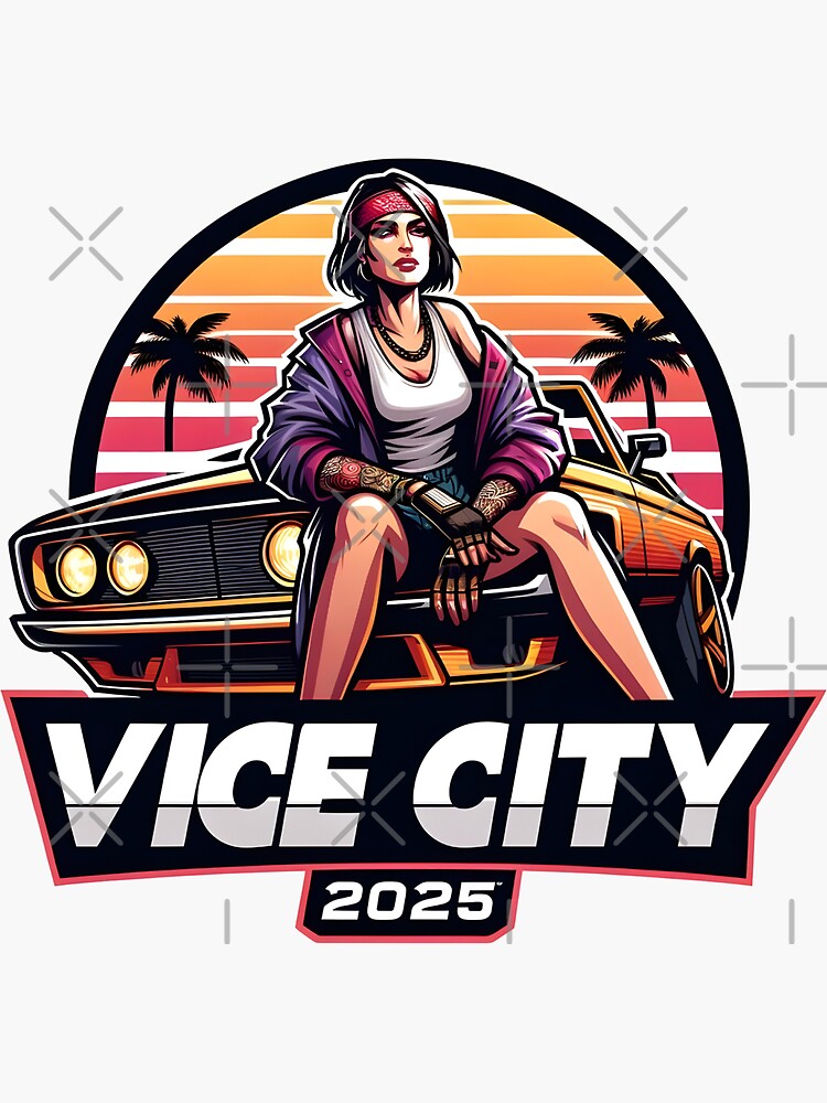 "Modern Logo of Vice City Inspired from famous game" Sticker for Sale ...