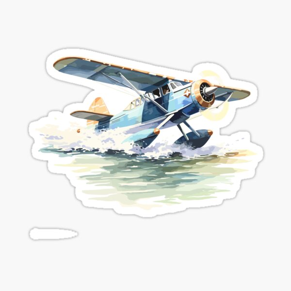 "Seaplane Watercolor Landing" Sticker for Sale by sagybp | Redbubble