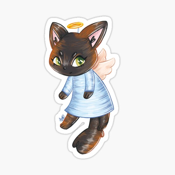 "Angel cat" Sticker for Sale by azraelschildren | Redbubble