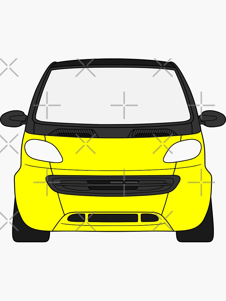 "Smart ForTwo hello yellow black trim" Sticker for Sale by EdimDesign ...