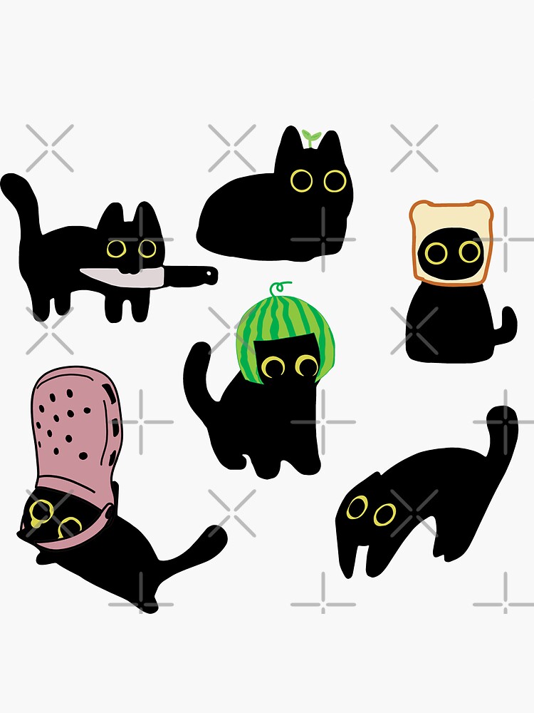 "Black Cat" Sticker for Sale by moeshakellaway | Redbubble
