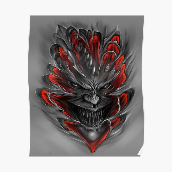 "Evil Scary Horror Demon Face" Poster by leen12 | Redbubble