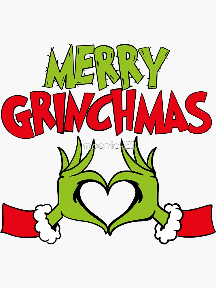 "Merry grinchmas" Sticker for Sale by moonie-21 | Redbubble