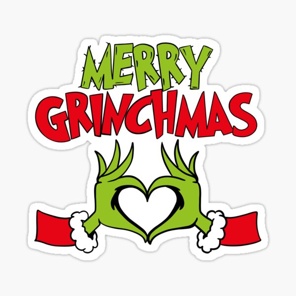 "Merry grinchmas" Sticker for Sale by moonie-21 | Redbubble
