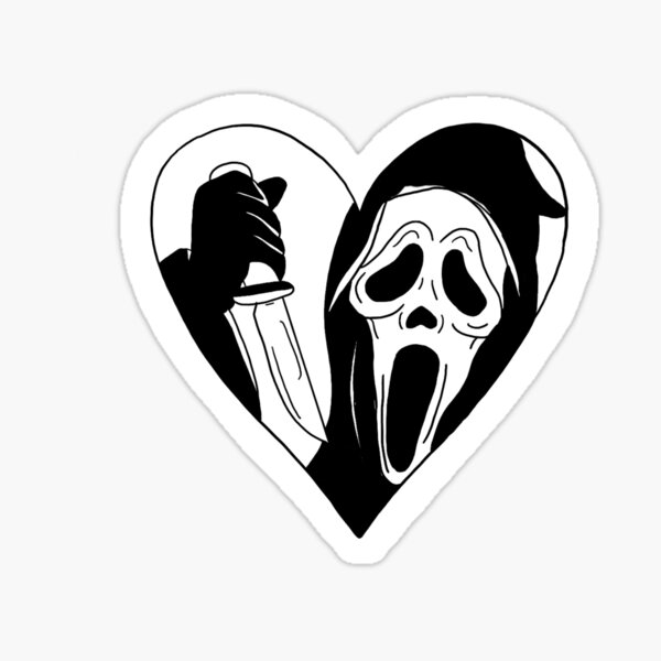 "Ghostface Heart" Sticker for Sale by basicbitssart | Redbubble