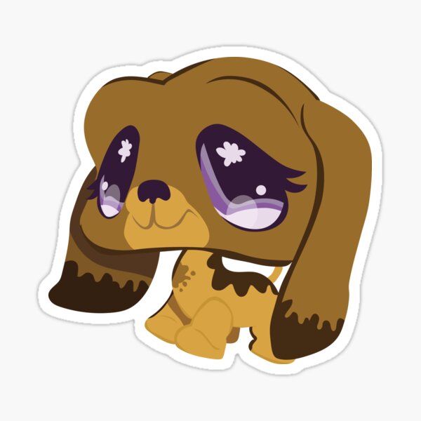 "LPS #665 Brown Basset Hound" Sticker for Sale by expiredoats | Redbubble