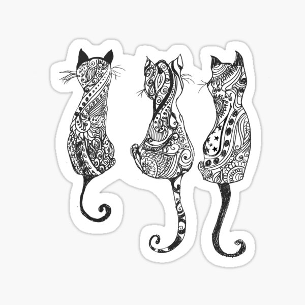 "Cats " Sticker for Sale by AngubeenPaperCo | Redbubble