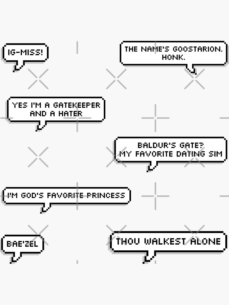 "BG3 Meme Quote Pack" Sticker for Sale by chaostranquil | Redbubble