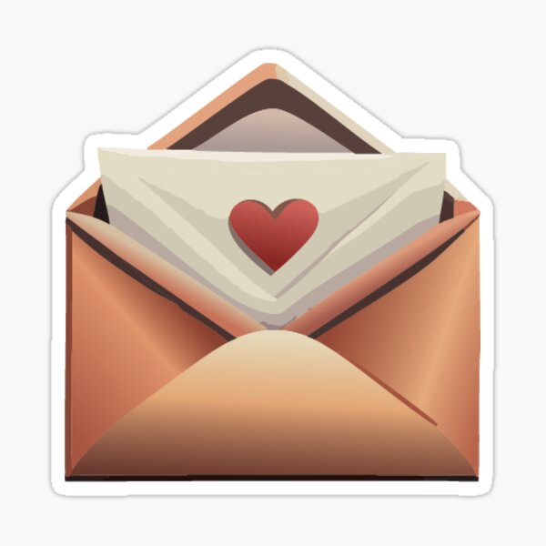 "Heart Envelope" Sticker for Sale by angiegarippa | Redbubble