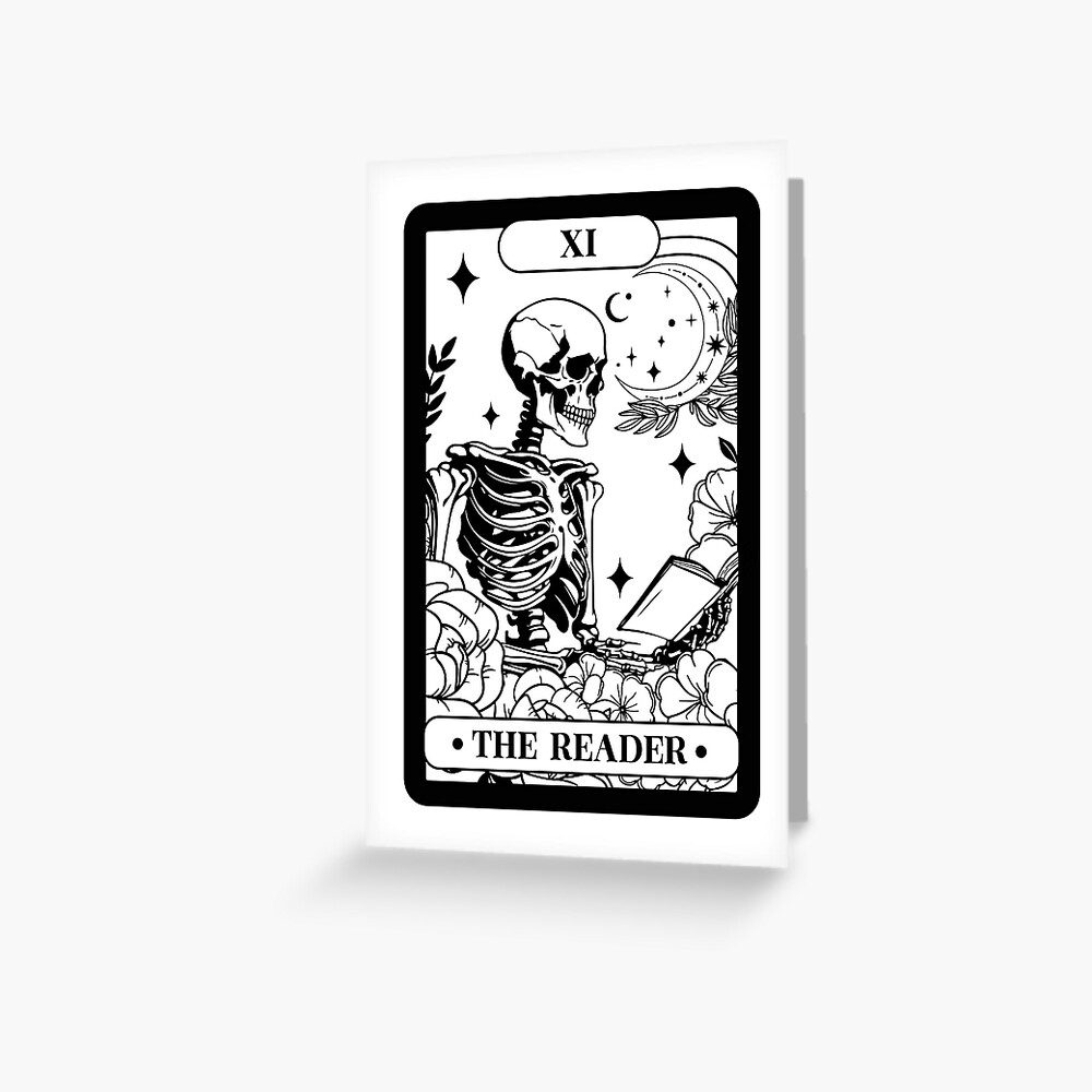 Tarot Card PopSocket The Reader Tarot Card Floral Skeleton PopSocket ...